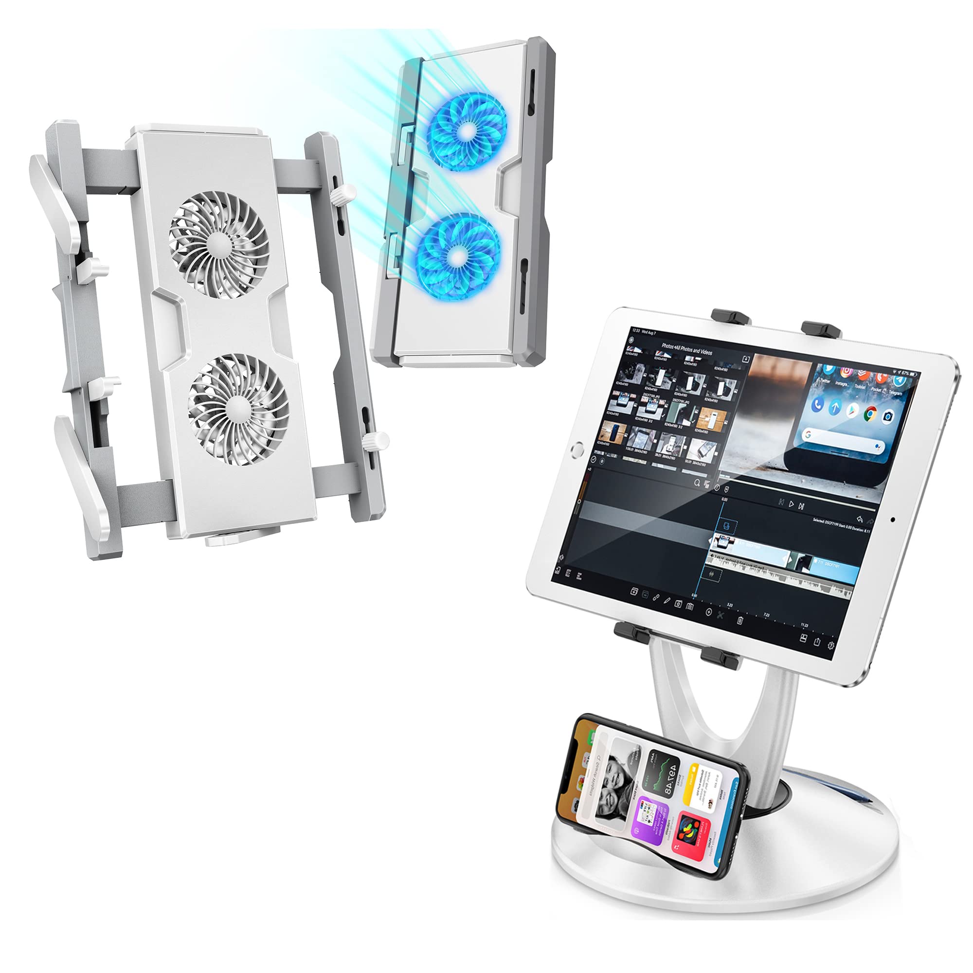 Amazon.com: DeskLogics Laptop Cooling Pad + Tablet Stand for Desk (CP ...