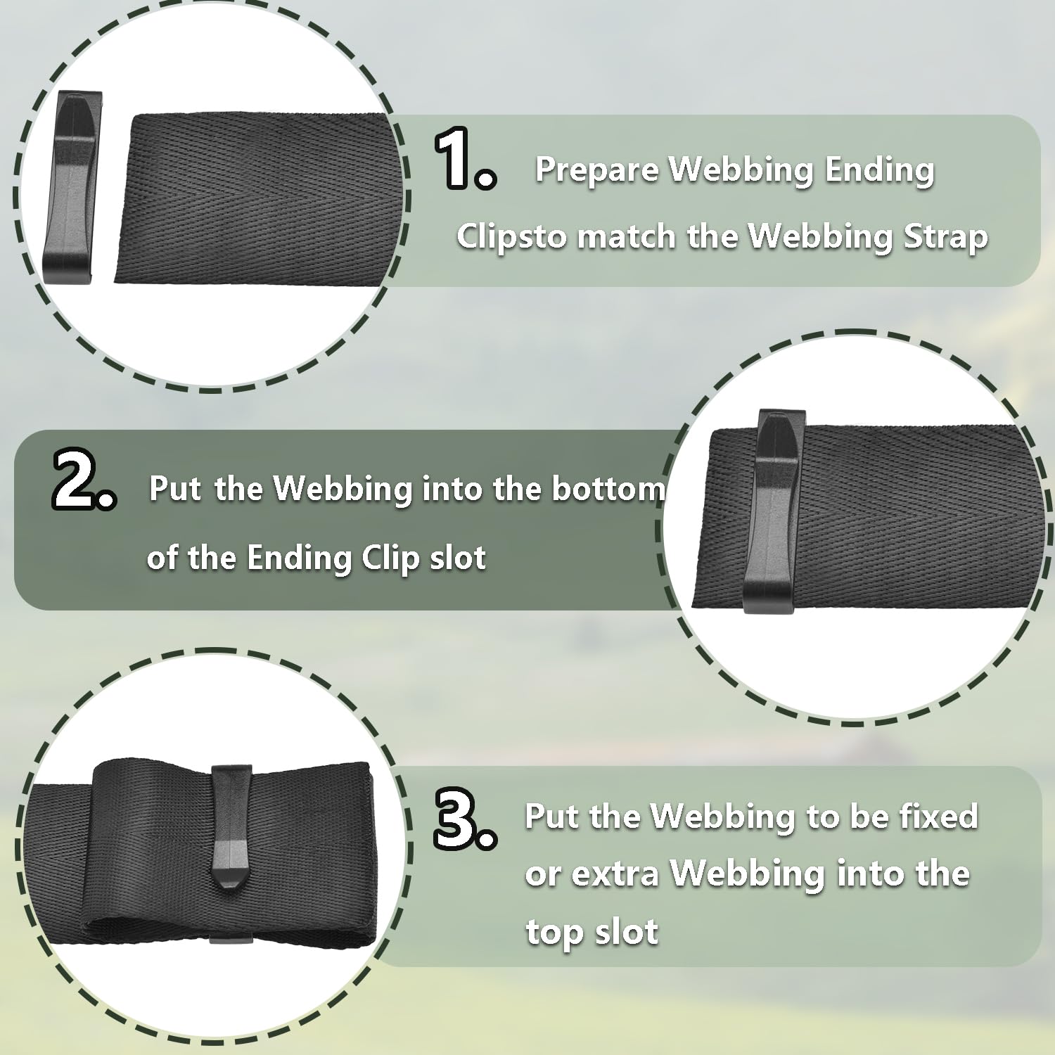Snapklik.com : 1-1/2"" Plastic Webbing Ending Clip, 20 Pack Tactical ...