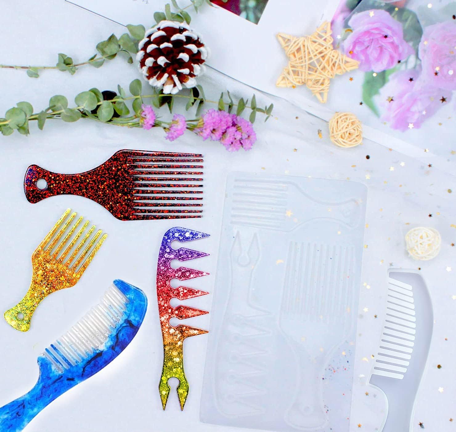 3 in 1 Craft DIY Hair Pick Comb Molds Crystal Epoxy Philippines | Ubuy