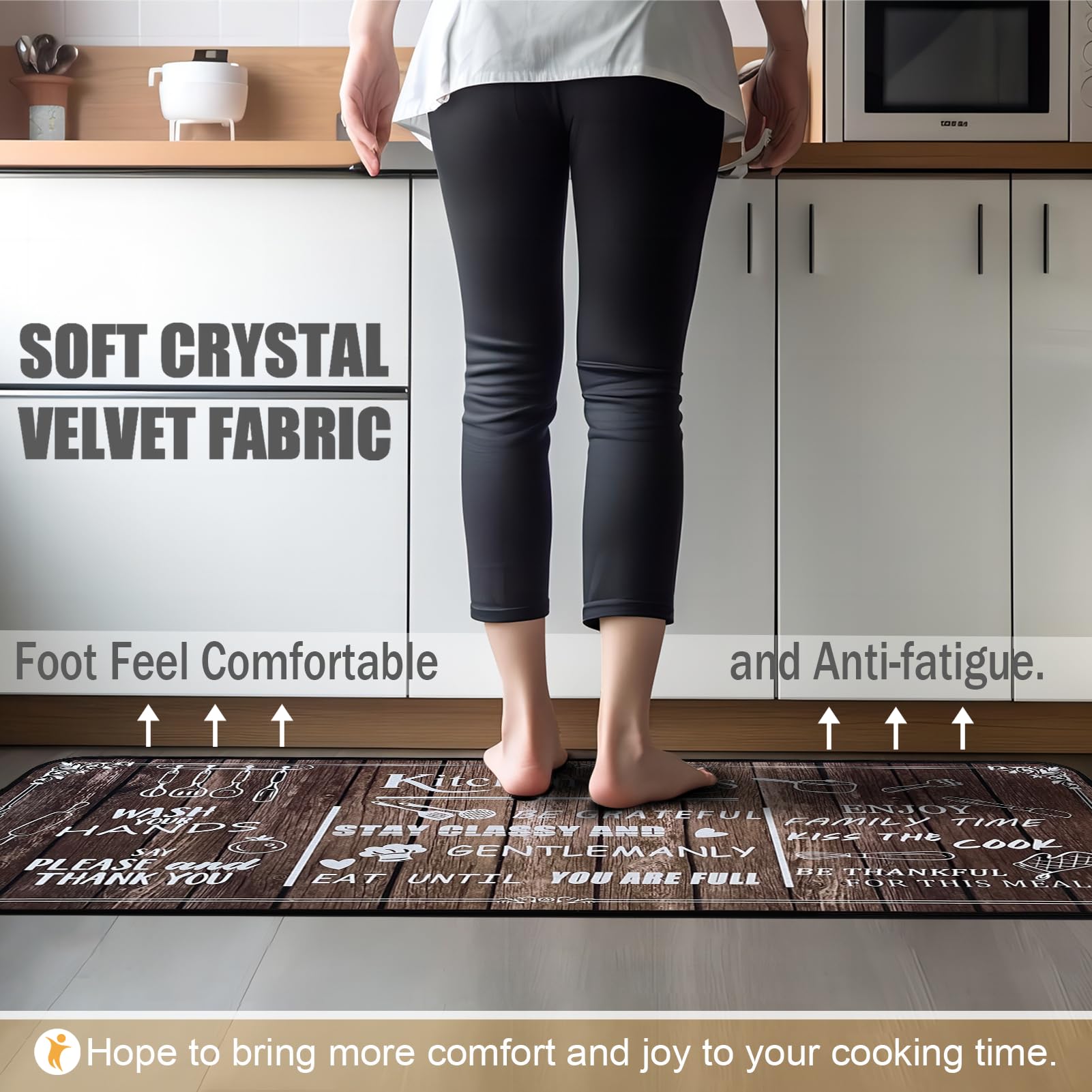 Brown Kitchen Rugs,Non Skid Washable Microfiber mats for Kitchen Floor ...