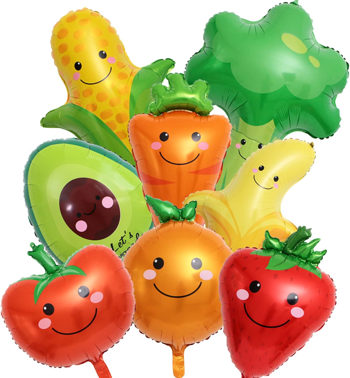 Amazon.com: 8Pcs Vegetable Fruit Foil Balloons Corn Carrot Orange ...