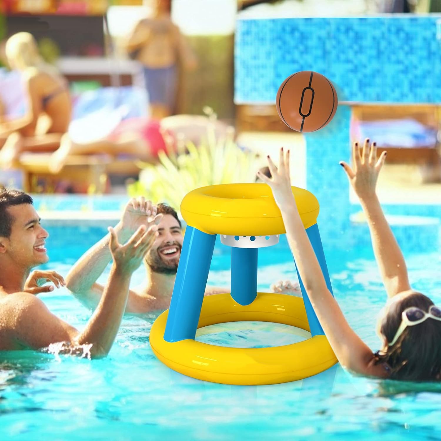 Basketball Hoop For Swimming Pool Pool Floats Toys Set 2 In 1 Floating ...