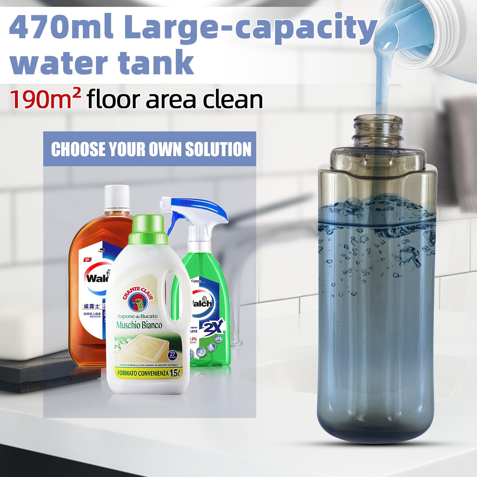 Mops for Floor Cleaning Wet Spray Mop with 17 oz Refillable Bottle and ...