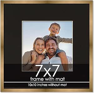 Amazon.com - 7x7 Frame with Mat - Bronze 10x10 Frame Wood Made to ...