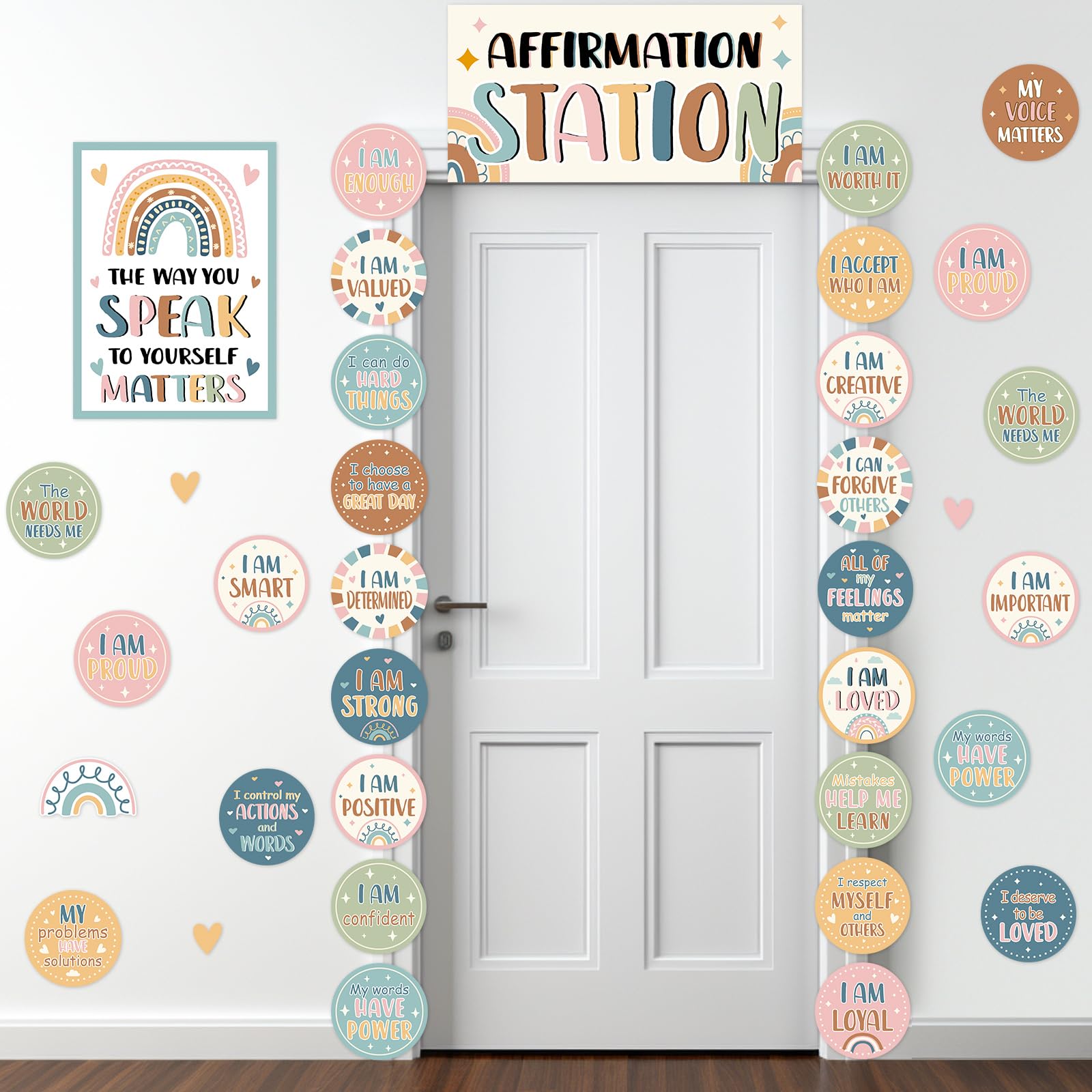 Positive Posters For Classroom 32 PCS Boho Bulletin Board Set Positive ...