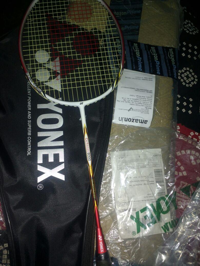 Buy YONEX Graphite Voltric 50 E-Tune Badminton Racquet, Dark Gun Online ...