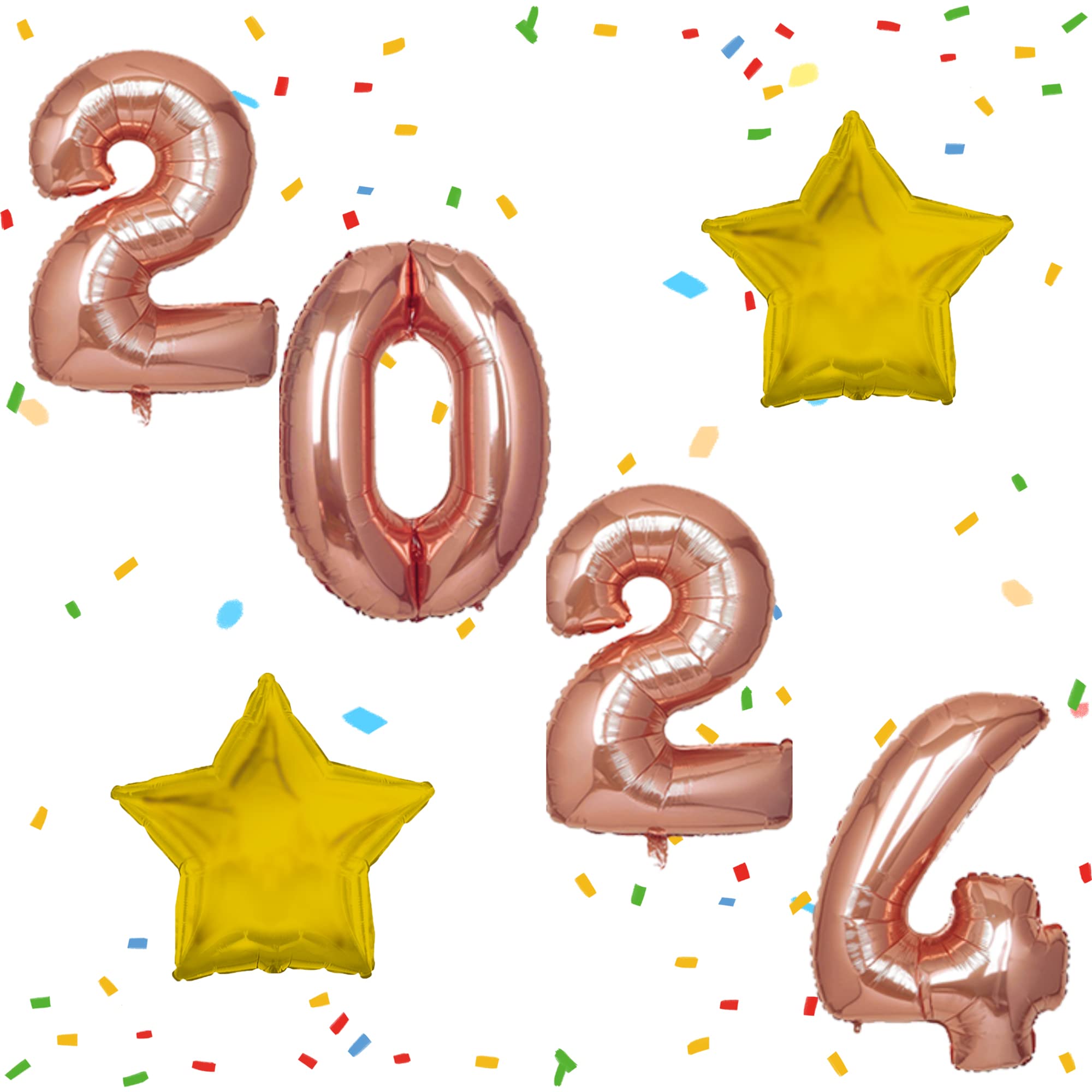 Amazon.com: 100% LIKED-2024 Balloons for New Year Party, 40in Foil ...