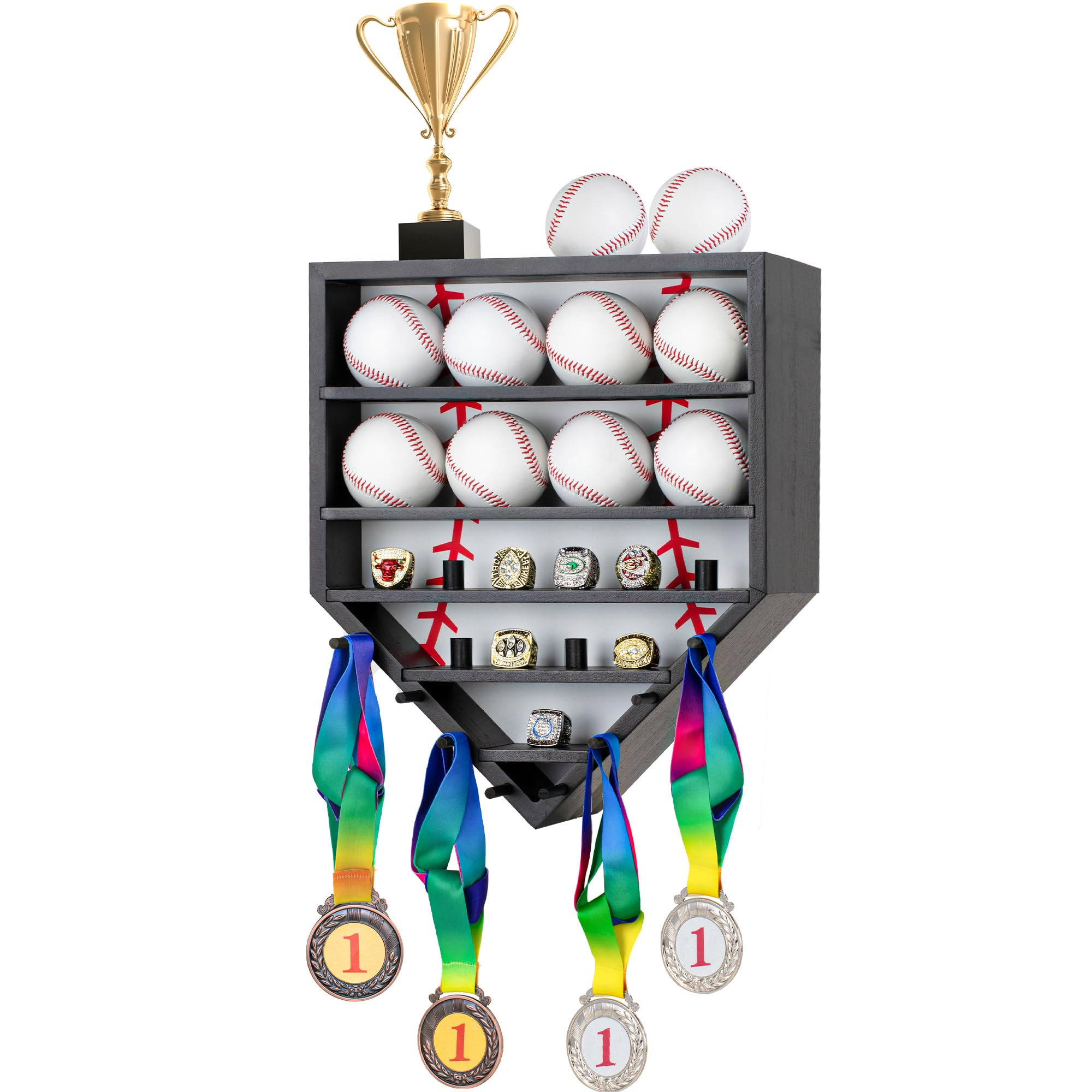 Amazon.com: GYaozii Baseball Balls Display Case with Championship Rings ...