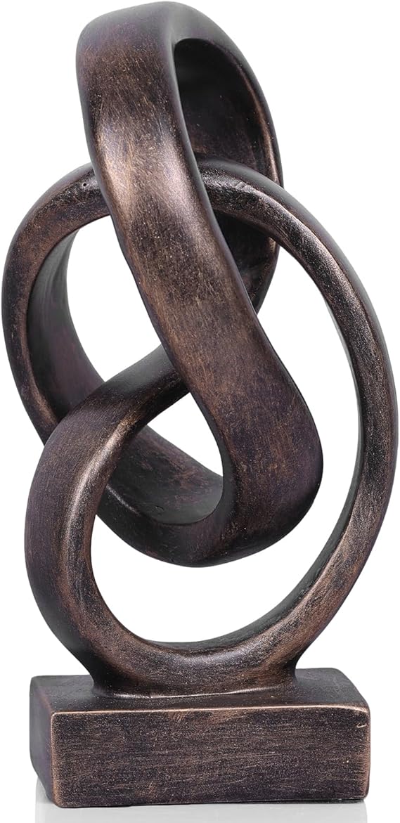 Amazon.com: DOVDOV Abstract Bronze Rope Knot Statue, Geometric Decor ...