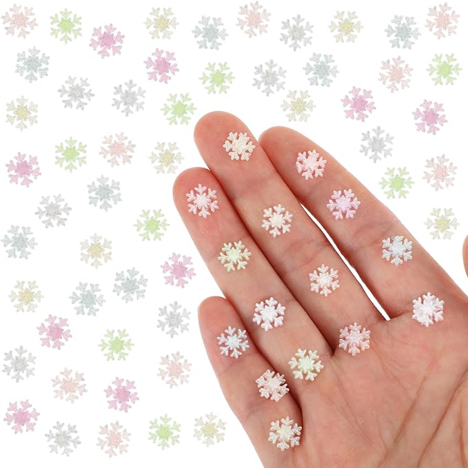 Amazon.com: 200PCS Mini Snowflake Ornament Christmas Snowflakes Mini ...
