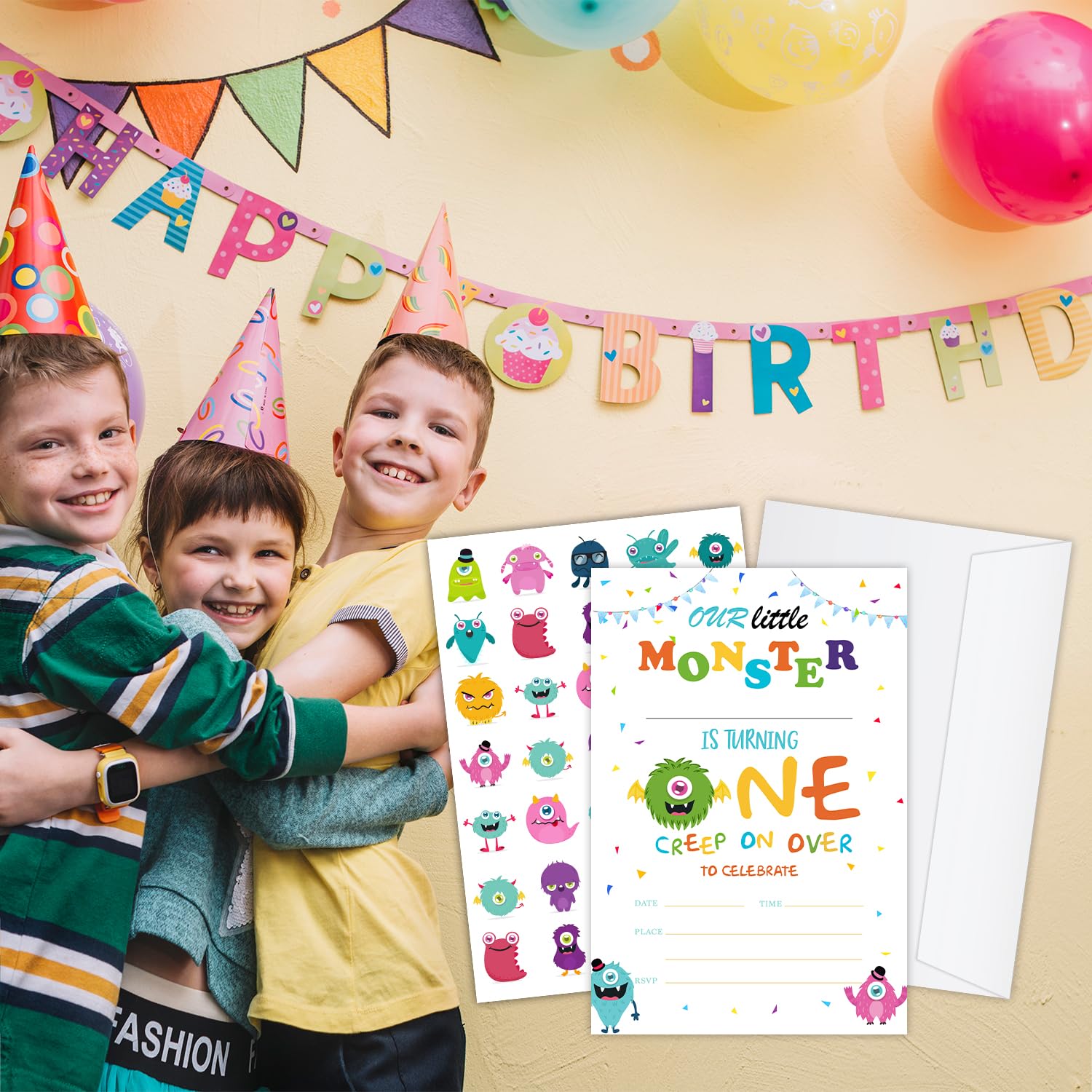 Monster First Birthday Invitation Printable