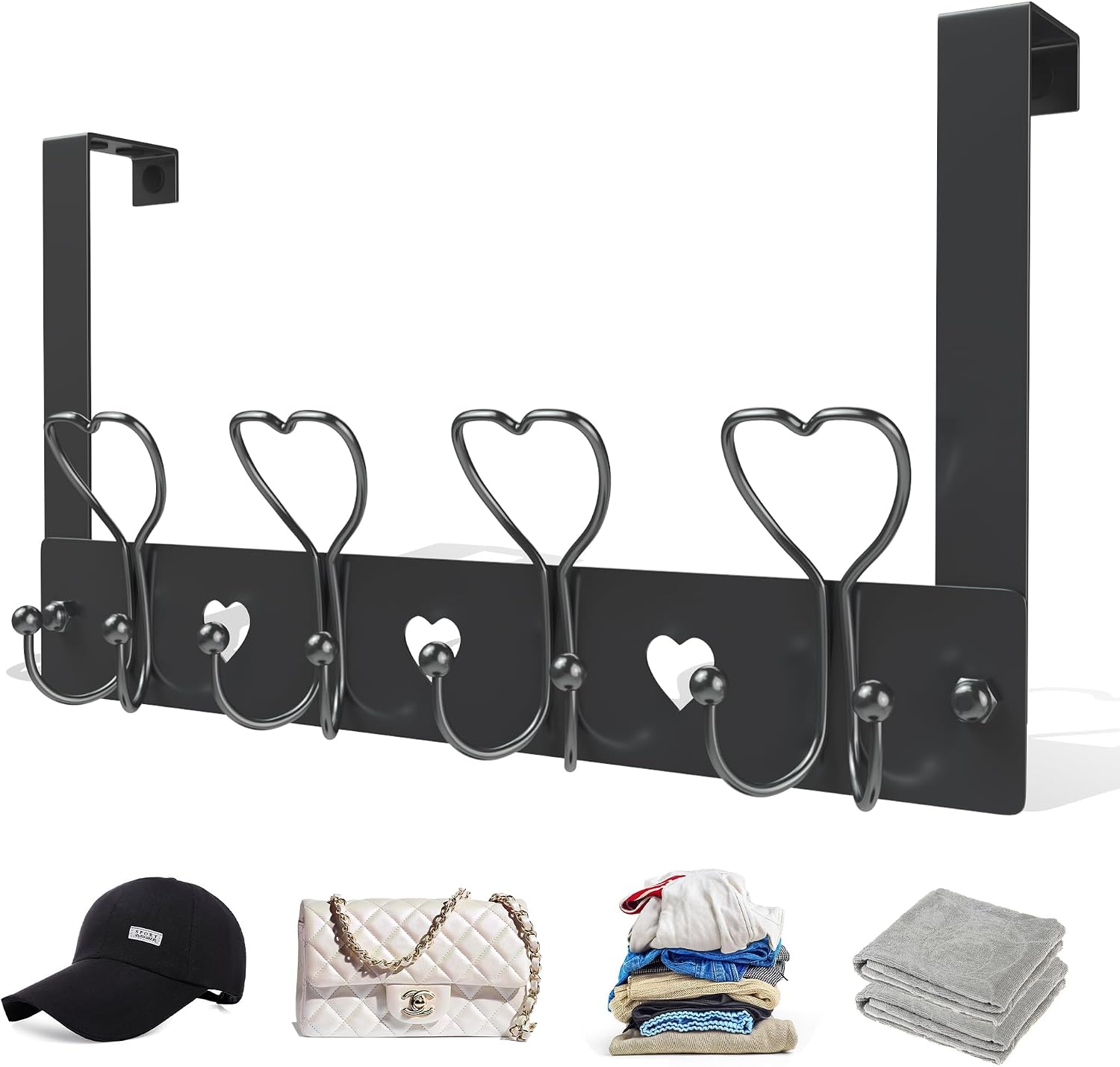Amazon.com: Funck Over The Door Hooks Hanger, Hat Rack Door Towel Hooks ...