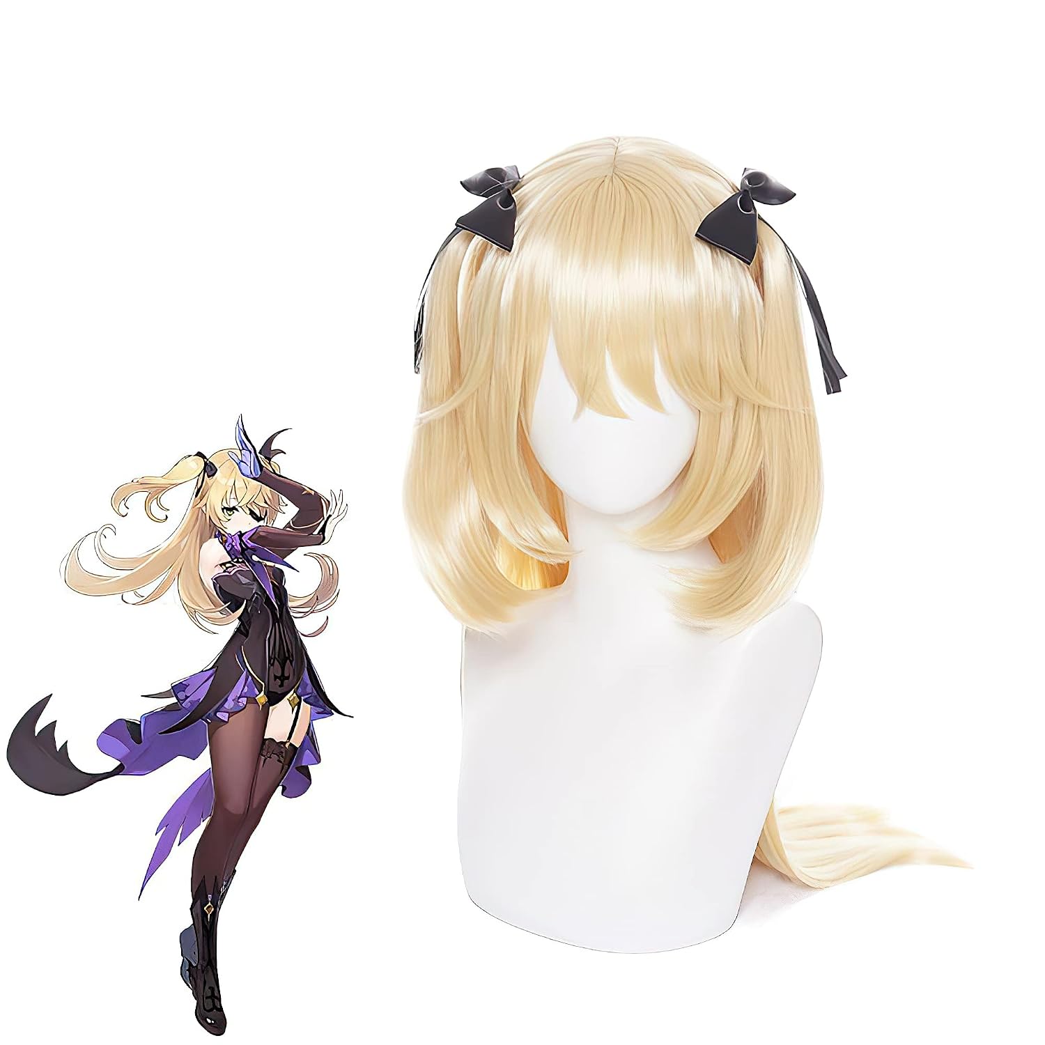 Amazon.com: Mbpersist Anime Cosplay Wigs Genshin Impact Wigs Fischl ...