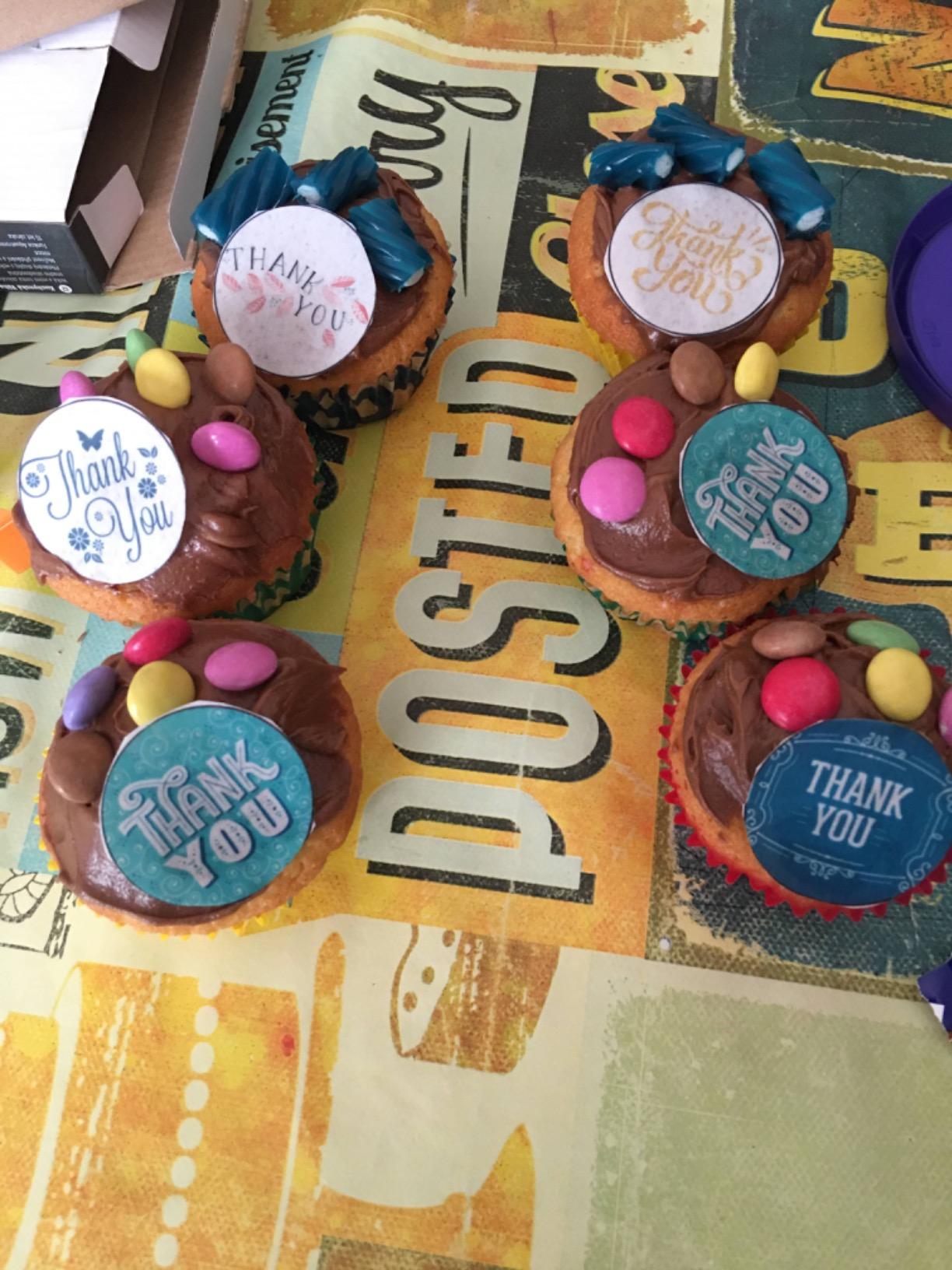 30 Thank You Cupcake Toppers Edible Wafer Paper Fairy Cake Toppers ...