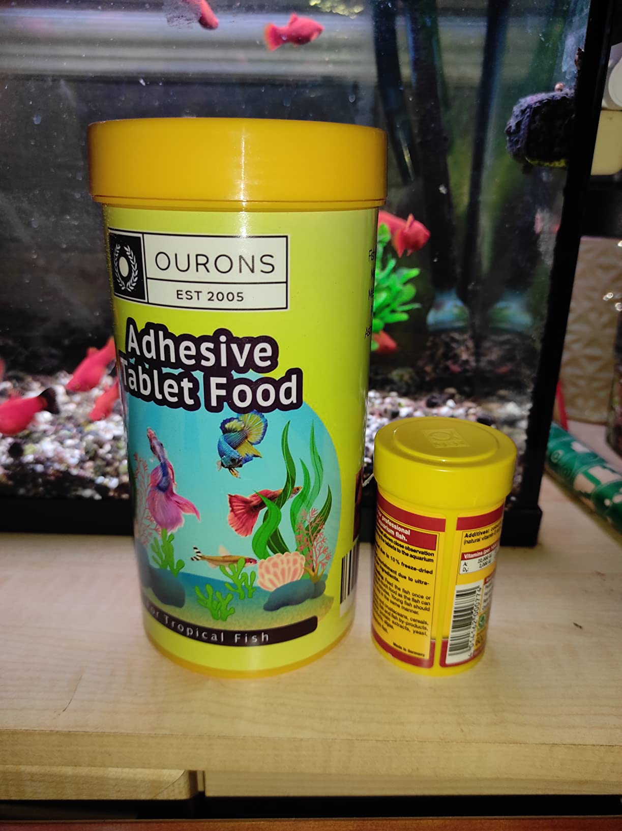 Ourons Complete Adhesive Tablet Food for Betta & Tetra Fish 540g 1000ml ...