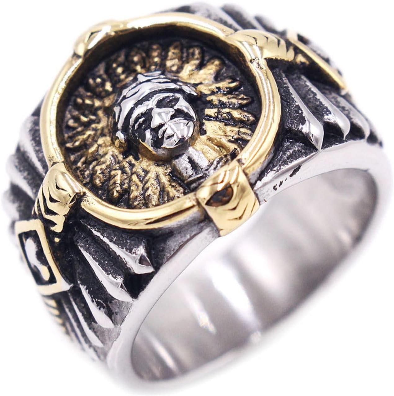 Indian Chief Ring for Men, Native American Indian Head Rings, Viking ...