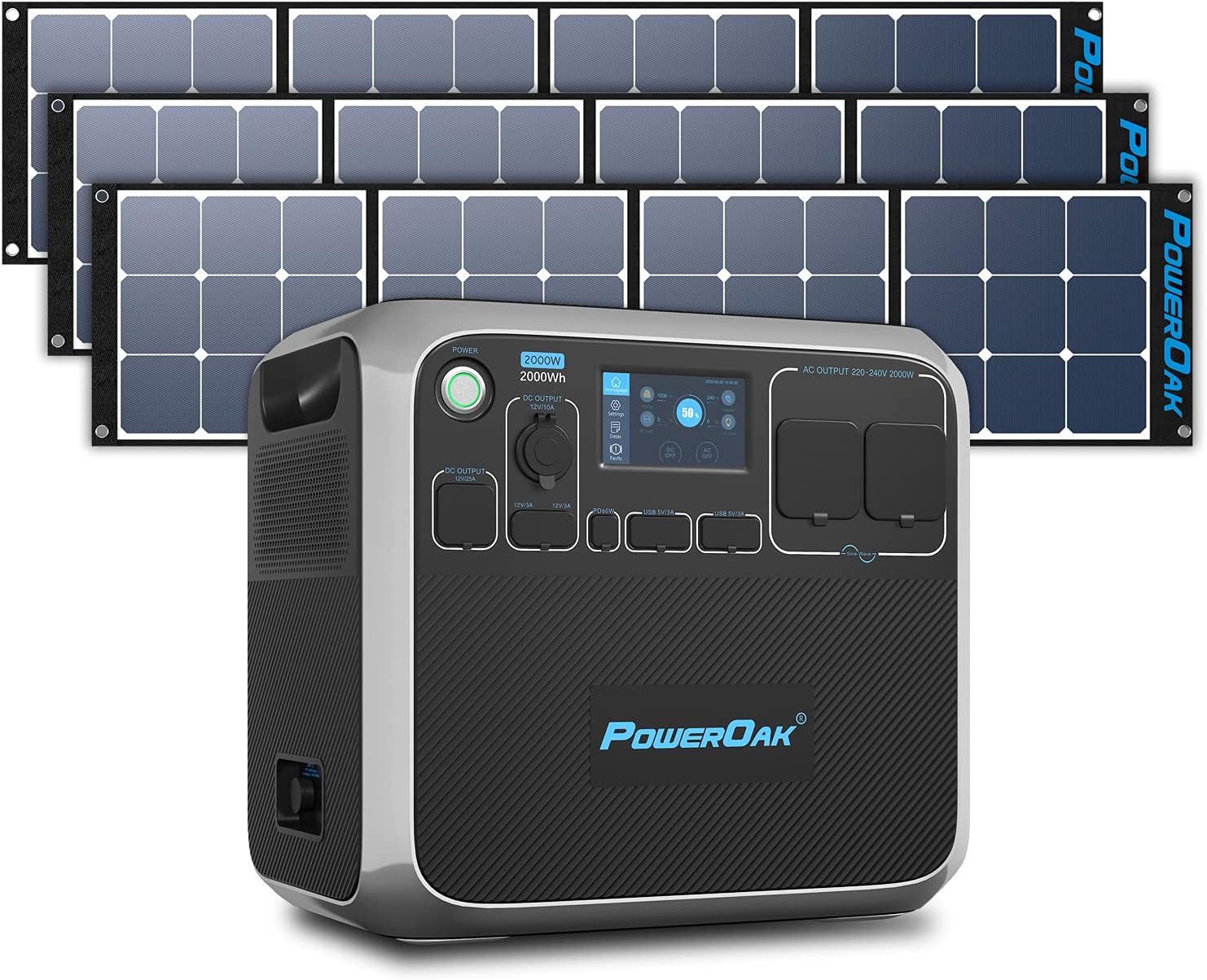 POWEROAK Générateur d'Énergie Portable AC200P, 2000Wh LiFePO4 Batterie ...