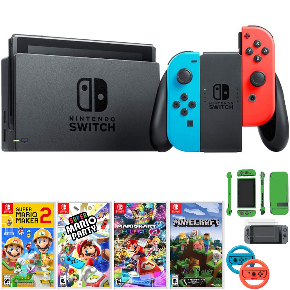 Amazon.com: Nintendo Switch 32 GB Console w/ Neon Blue & Red Joy-Con ...