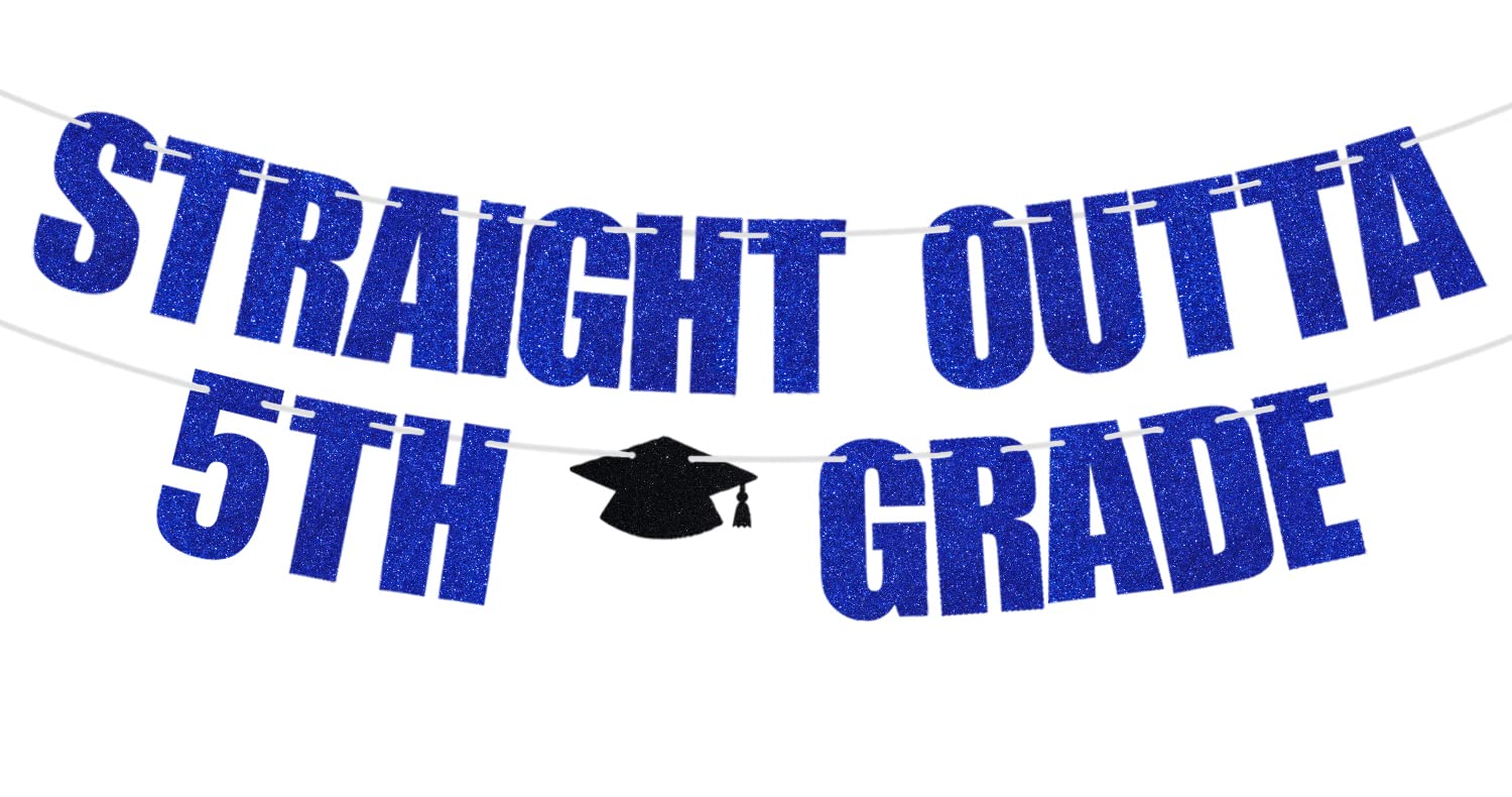 Amazon.com: Straight Outta 5th Grade Banner, Hello Middle School, Kids ...
