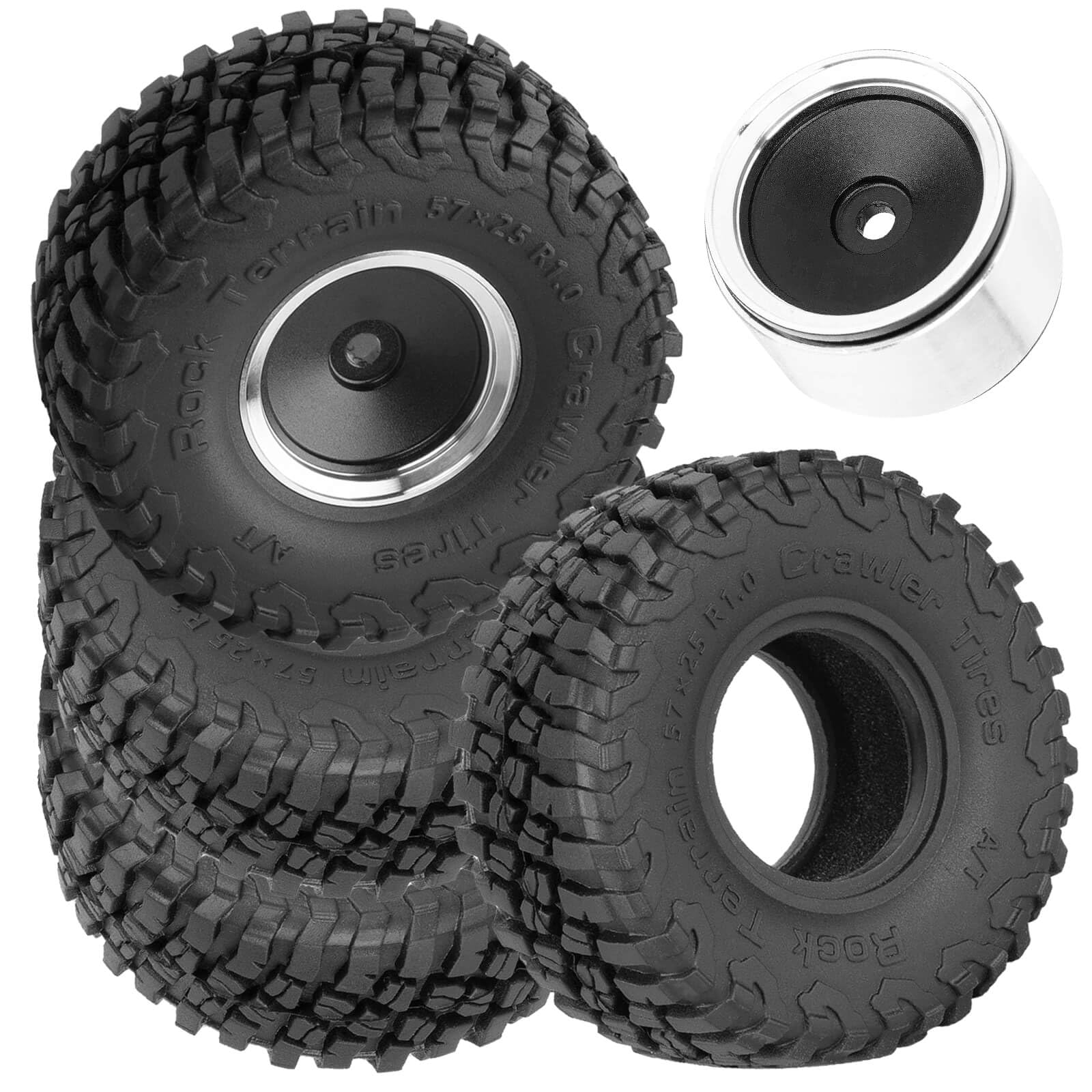 Amazon.com: BRCatWPark RC 1.0" Wheels and Tires for 1/18 TRX4M,1/24 ...