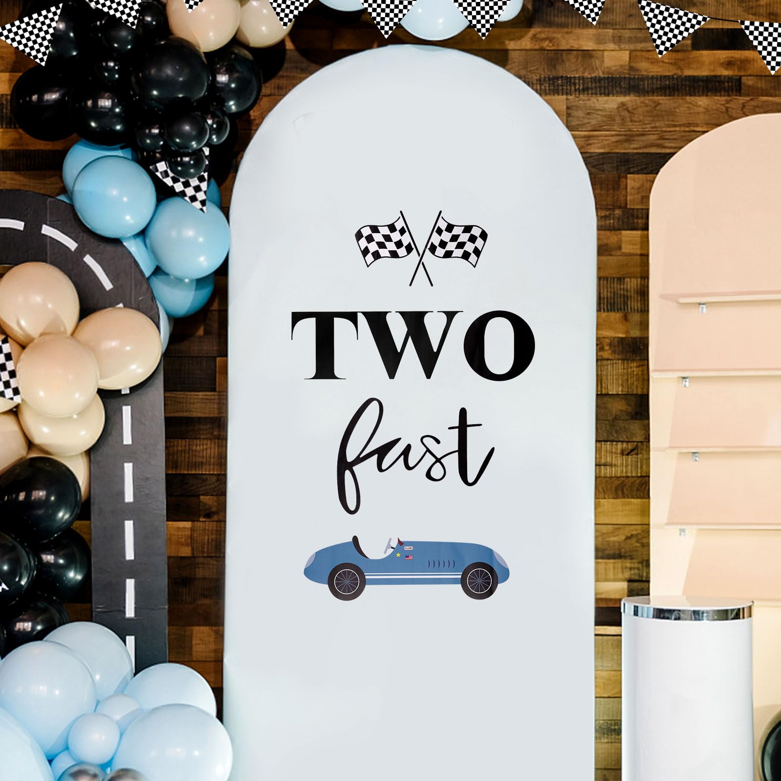 Amazon.com: Two Fast Birthday Sticker Sign for Backdrop, Birthday ...