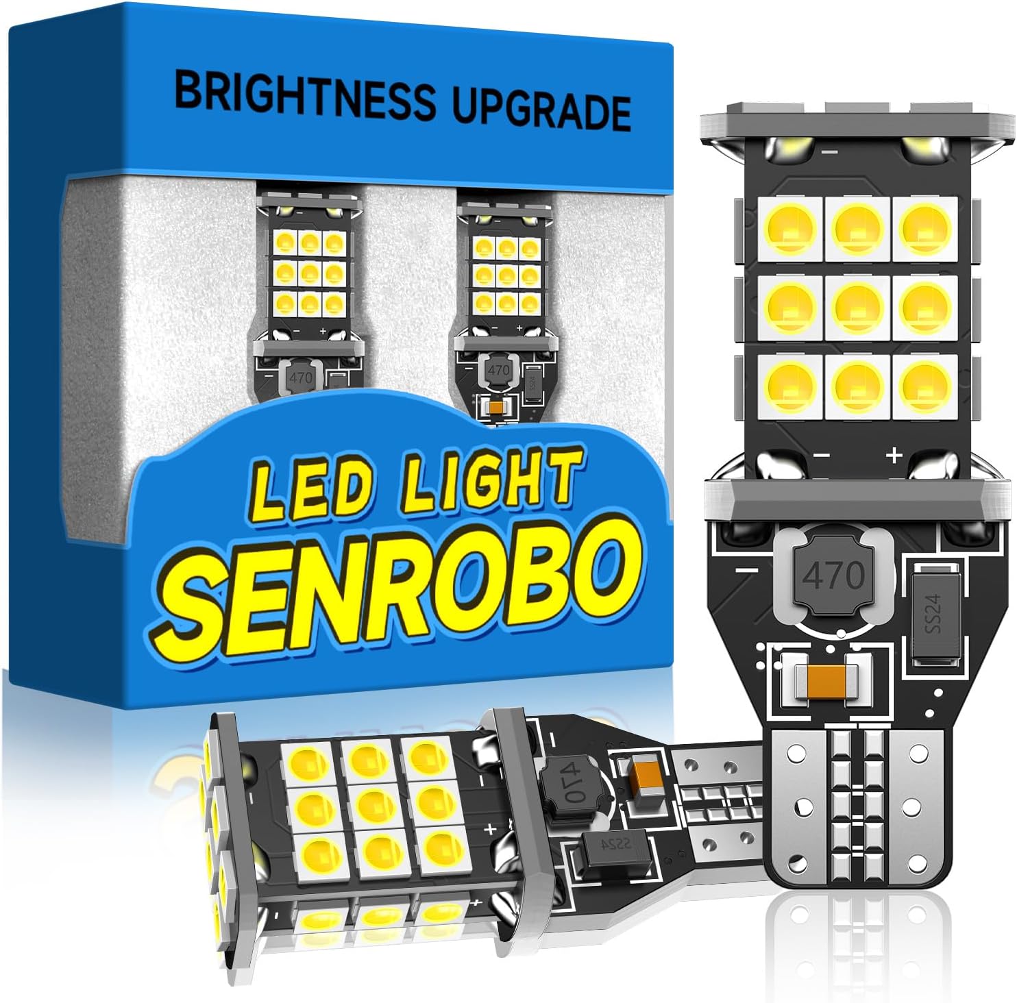 Amazon.com: SENROBO 912 921 LED Bulbs for Car Backup Reverse Lights, Canbus 30-SMD 3030 Chipsets ...