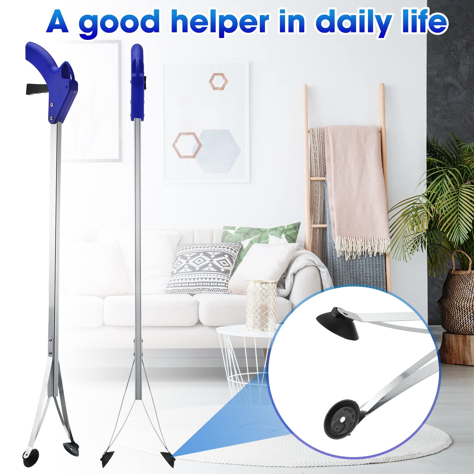 12 Pieces Suction Cup Reacher Grabber Tool 32 Inch Long Handle Grabber ...