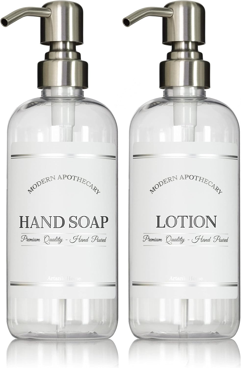 Amazon.com: Clear Refillable Hand Soap and Lotion Dispenser Set for ...