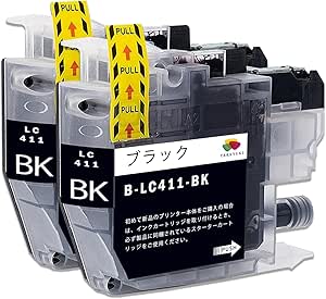 Amazon.co.jp: LC411BK 2本 Brother用 互換インク 互換品 個包装 純正品併用 LC411 大容量 残量表示機能付 ICチップ対応 DCP-J928N-W/B ...