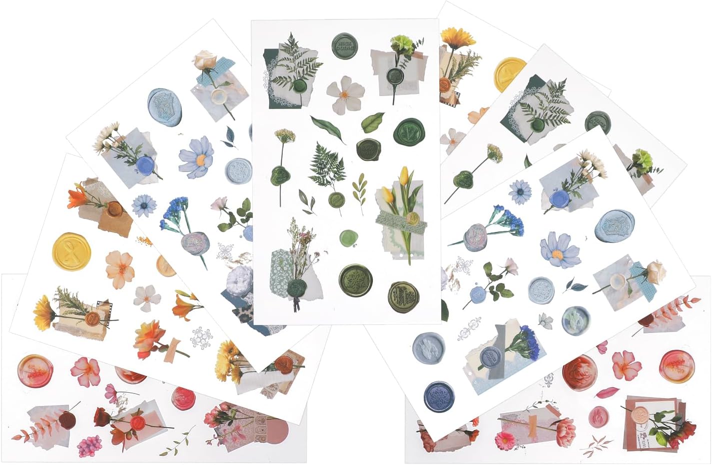 Amazon.com: Transparent Flower Stickers Scrapbook Supplies: 80pcs 8 ...