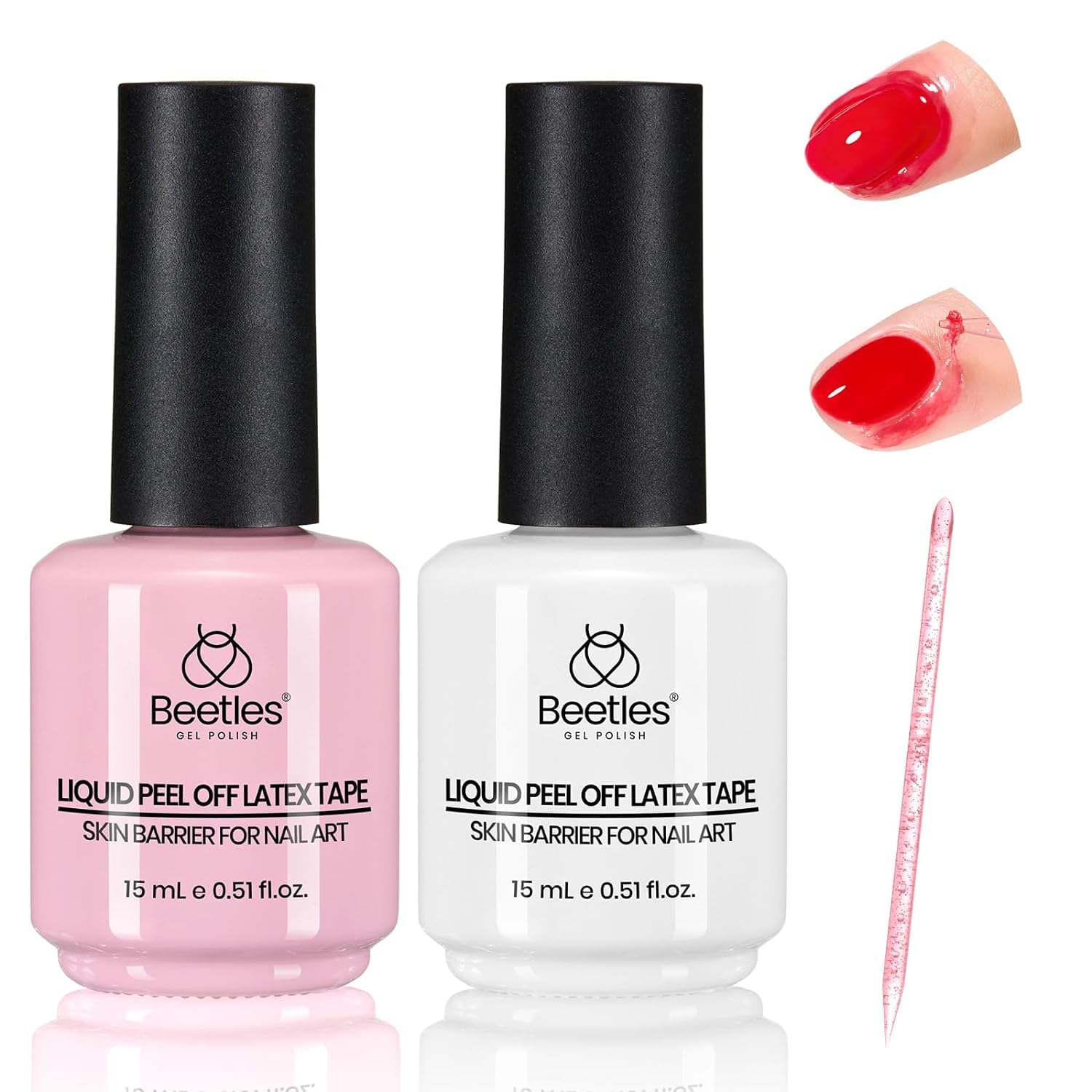 Amazon.com : Beetles 2 * 15ml Peel off Cuticle Guard for Nail Polish ...