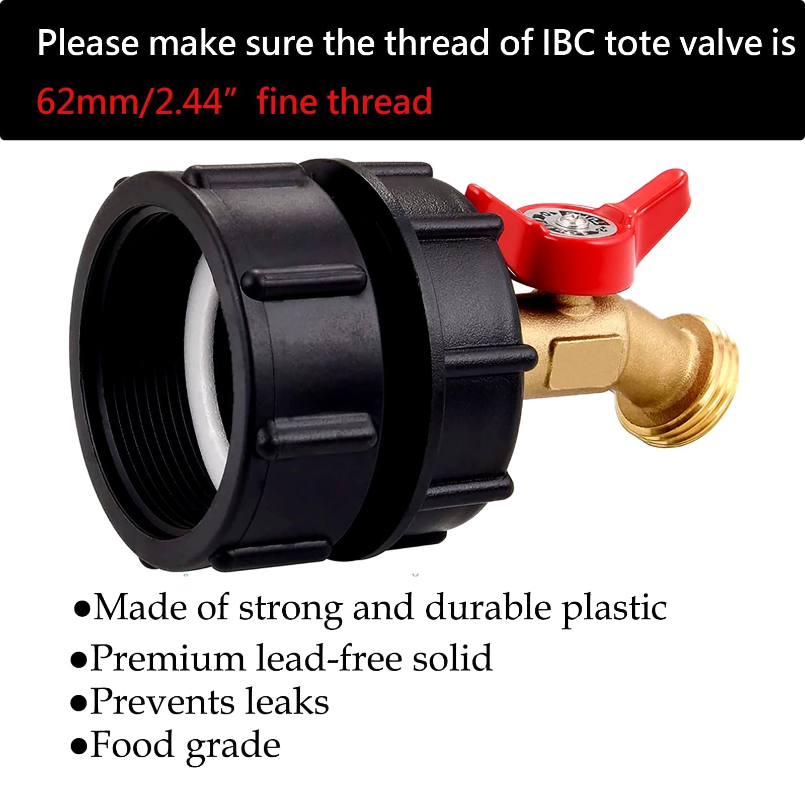 Snapklik.com : IBC Tote Adapter 2.44" Fine Thread Adapter For 275-300 ...