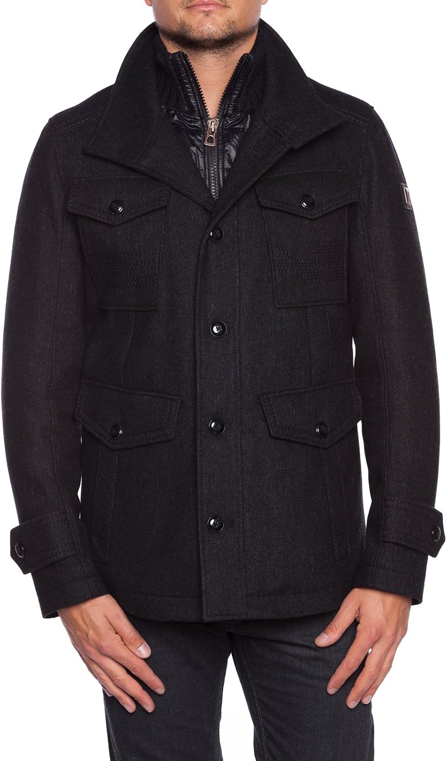 BOSS Men's Orfey Reefer Jacket, Grey, Medium (Manufacturer Size:50 ...