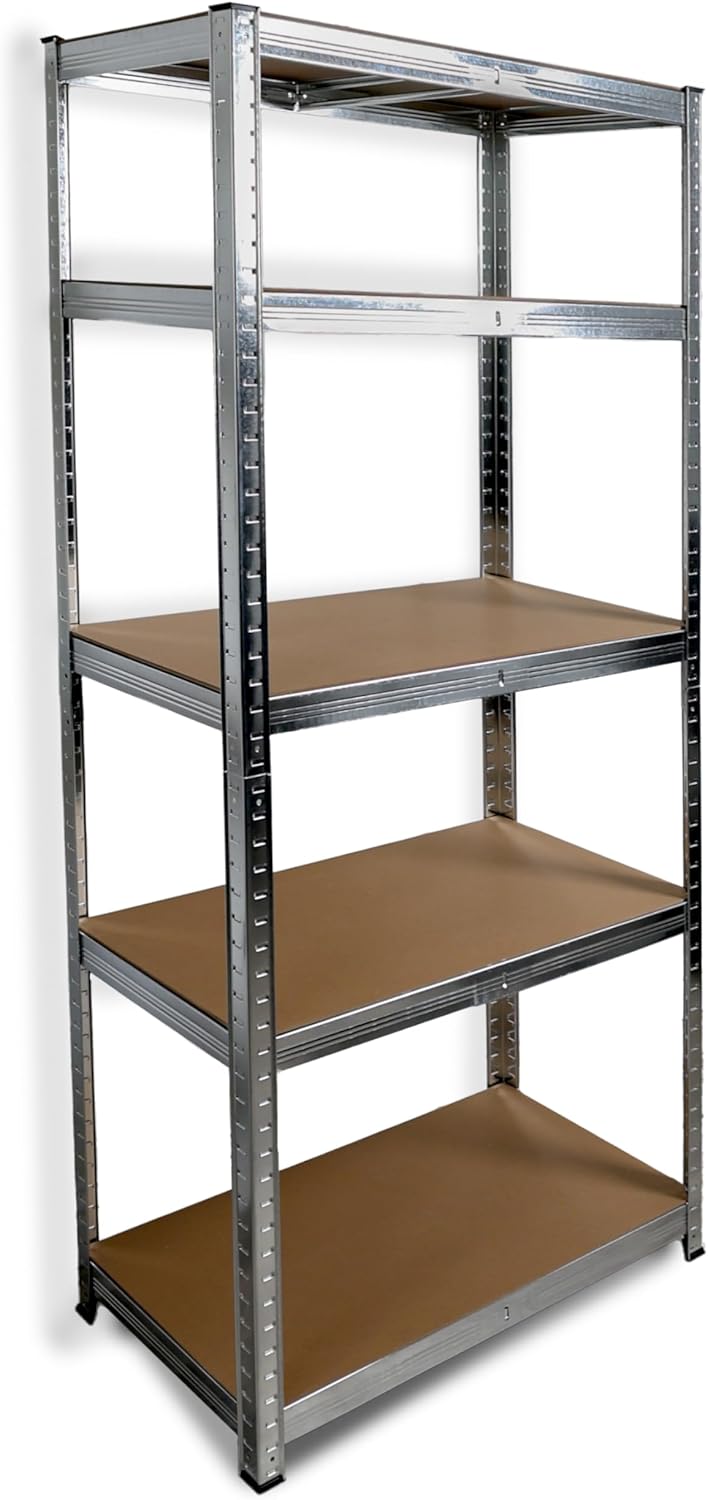 DIVCHI 5 Tier Storage Rack Heavy Duty Shelving Aluminium Garage Shelves ...