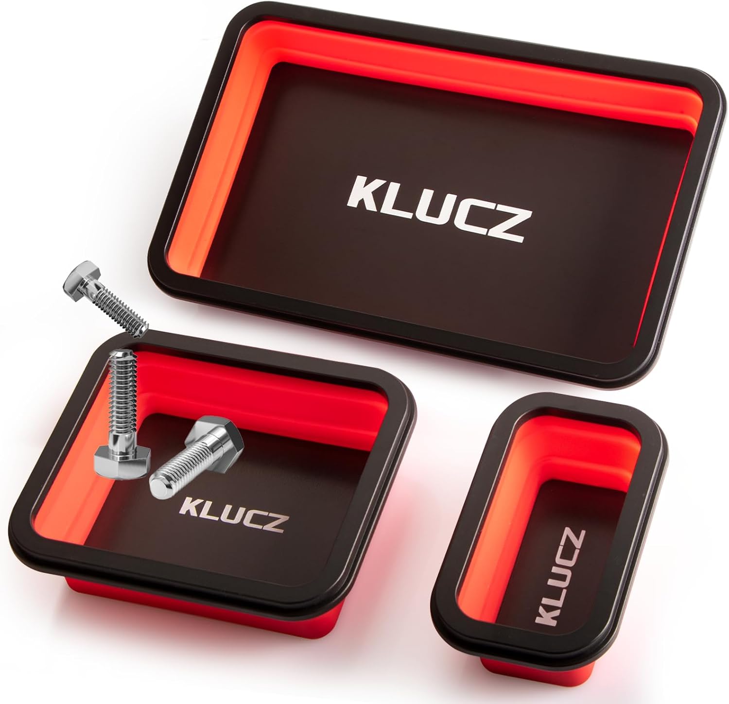 KLUCZ Collapsible Magnetic Parts Tray Set 3-Piece, Magnetic Tool Trays ...