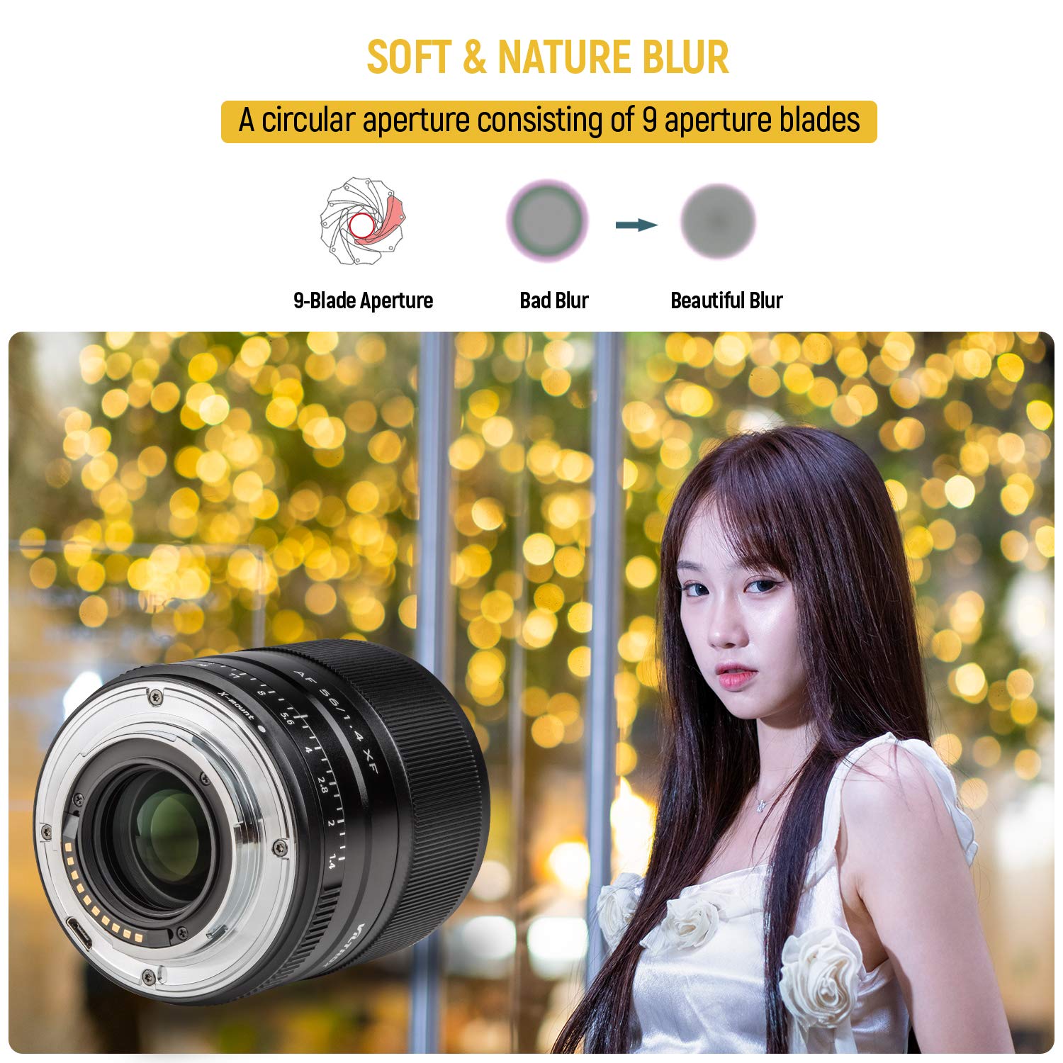 Snapklik.com : 56mm F14 Auto Focus APS-C Frame Lens For Fuji X Mount, STM Motor Internal Focus ...