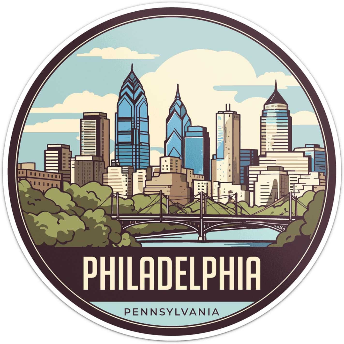 Amazon.com - Philadelphia City Sticker - Waterproof Vinyl Decal for Car ...