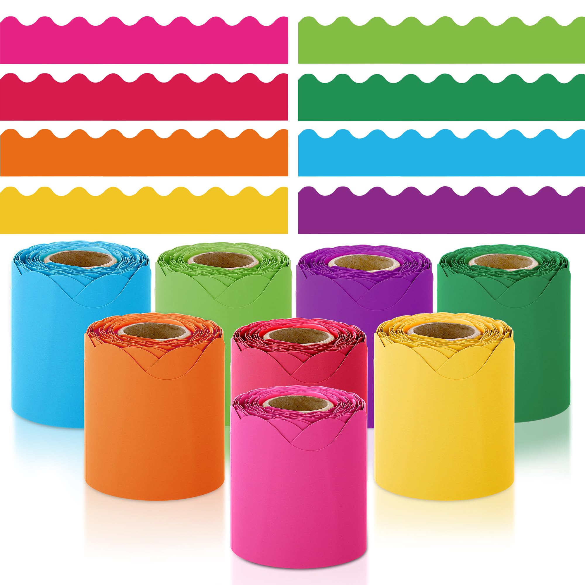 Snapklik.com : Elcoho 8 Rolls 262.4 Feet Scalloped Bulletin Board ...
