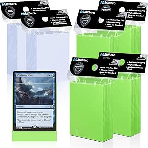 Amazon.com: 400 Pack Card Sleeves, 200 Matte Green Trading Card Sleeve ...