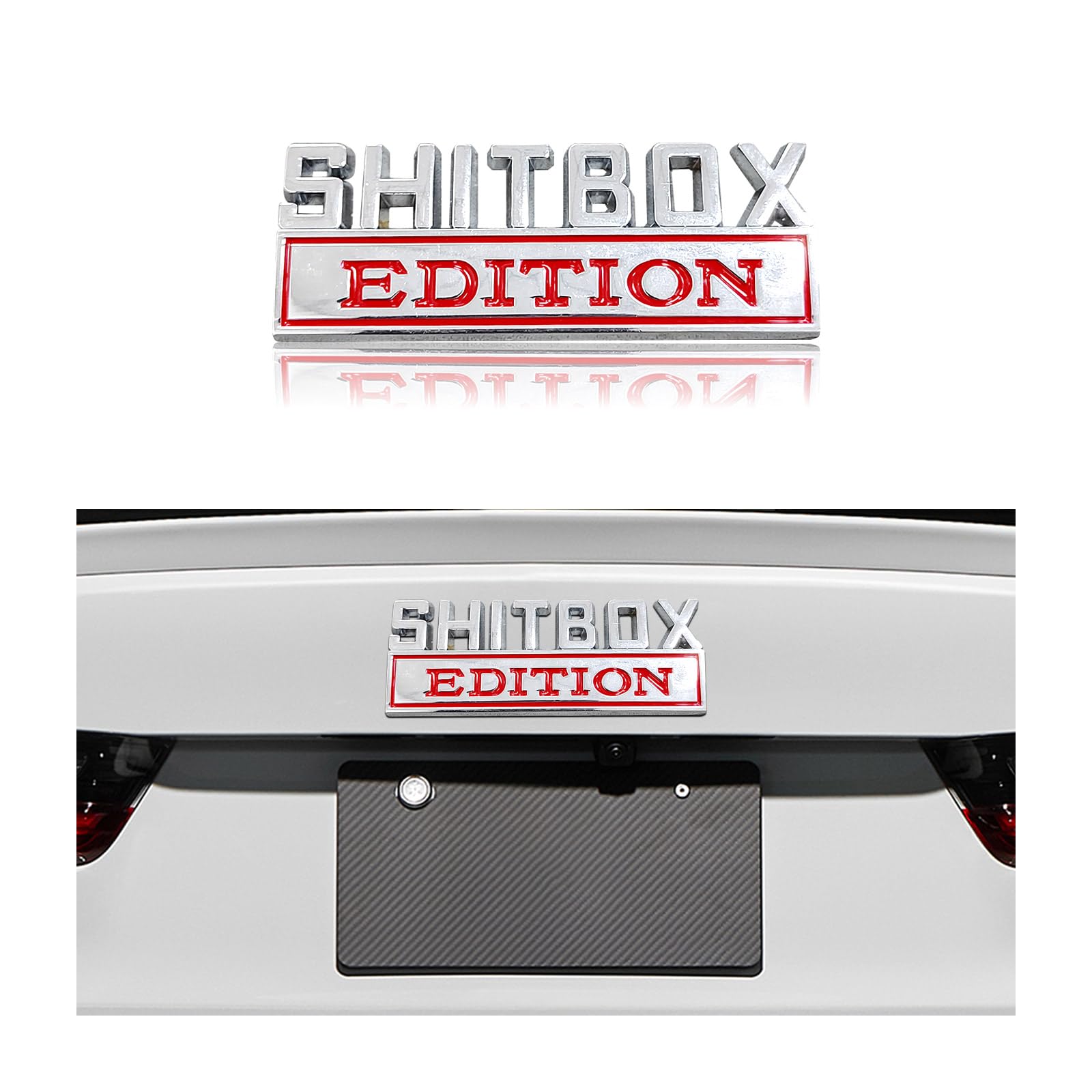 Amazon.com: Dickno SHITBOX Edition Emblem Car Decal, 3D Metal Auto ...