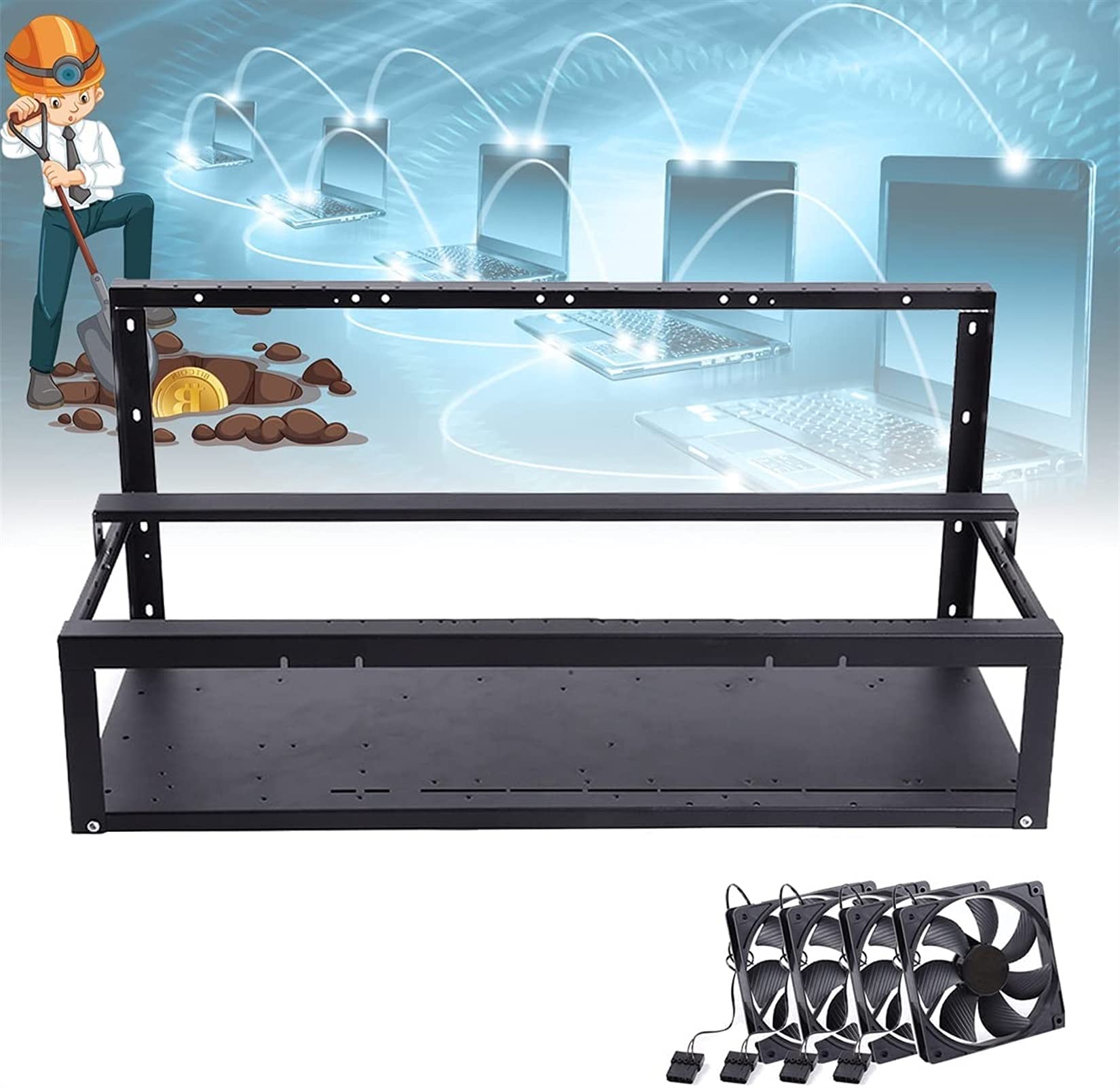 でのメーカ WuliFANX 6-8 GPU Steel Open Air Mining Case， Stackable Mining Rig ...