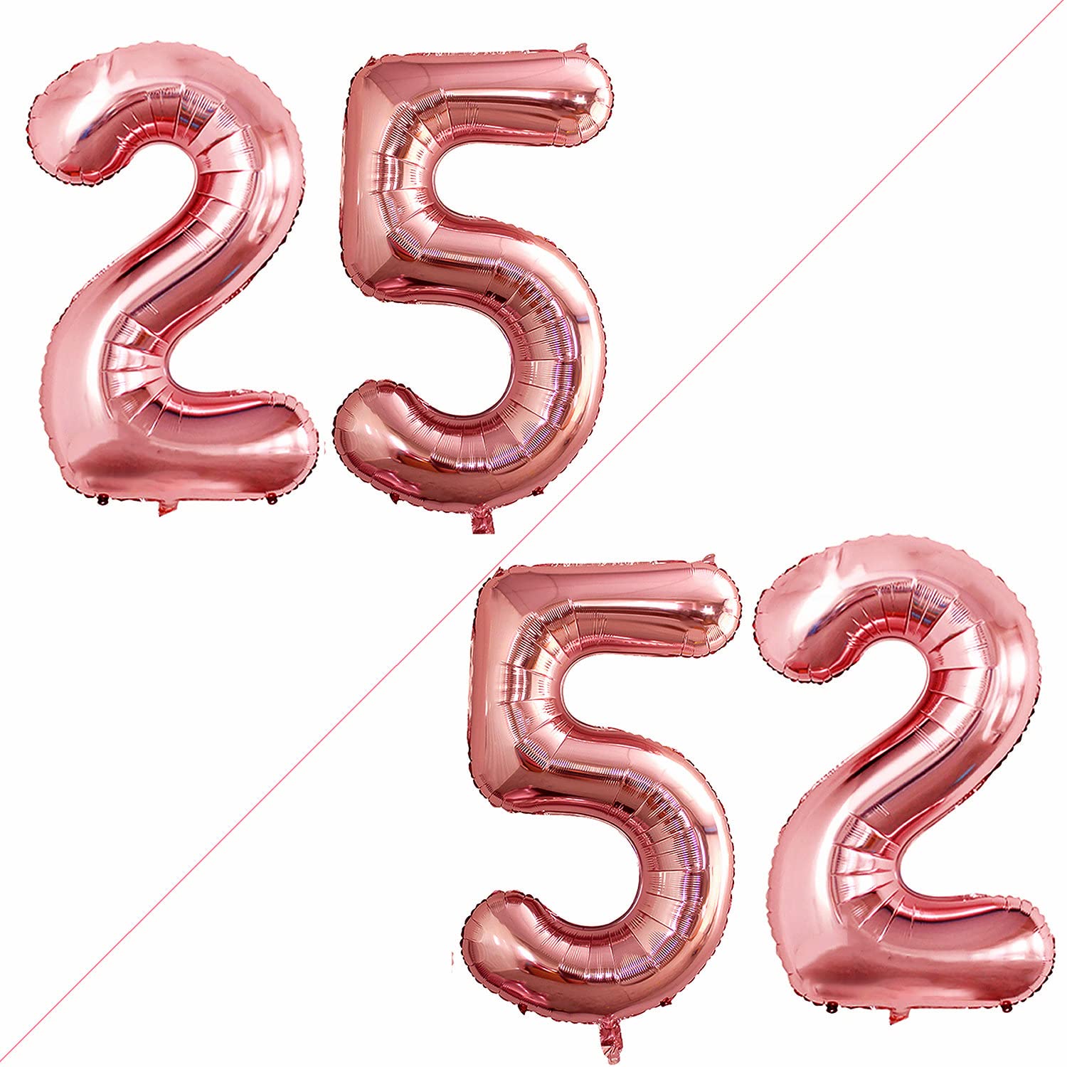Amazon.com: GOER Number 25 Balloons for 25th Birthday Party Decorations ...