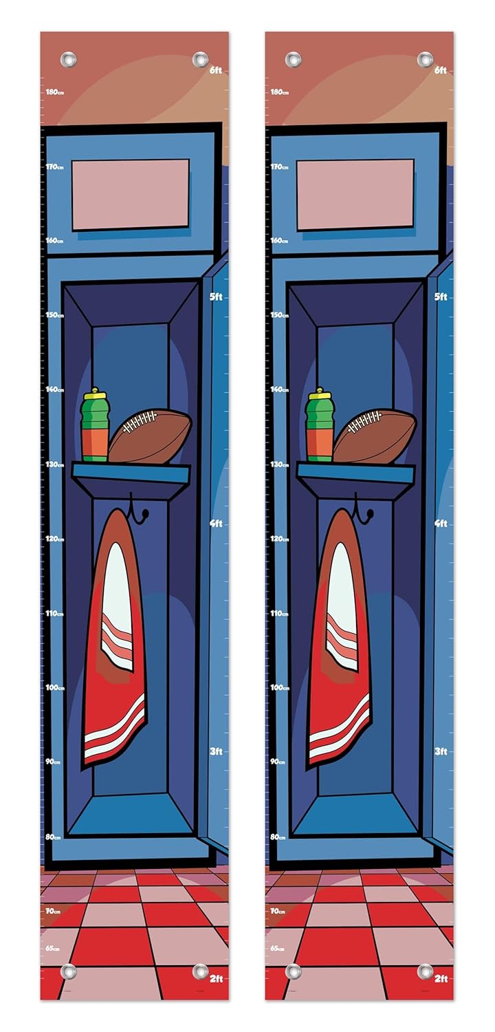 Amazon.com: Kids Room Wall Decor Locker Room Growth Chart Football 2 ...