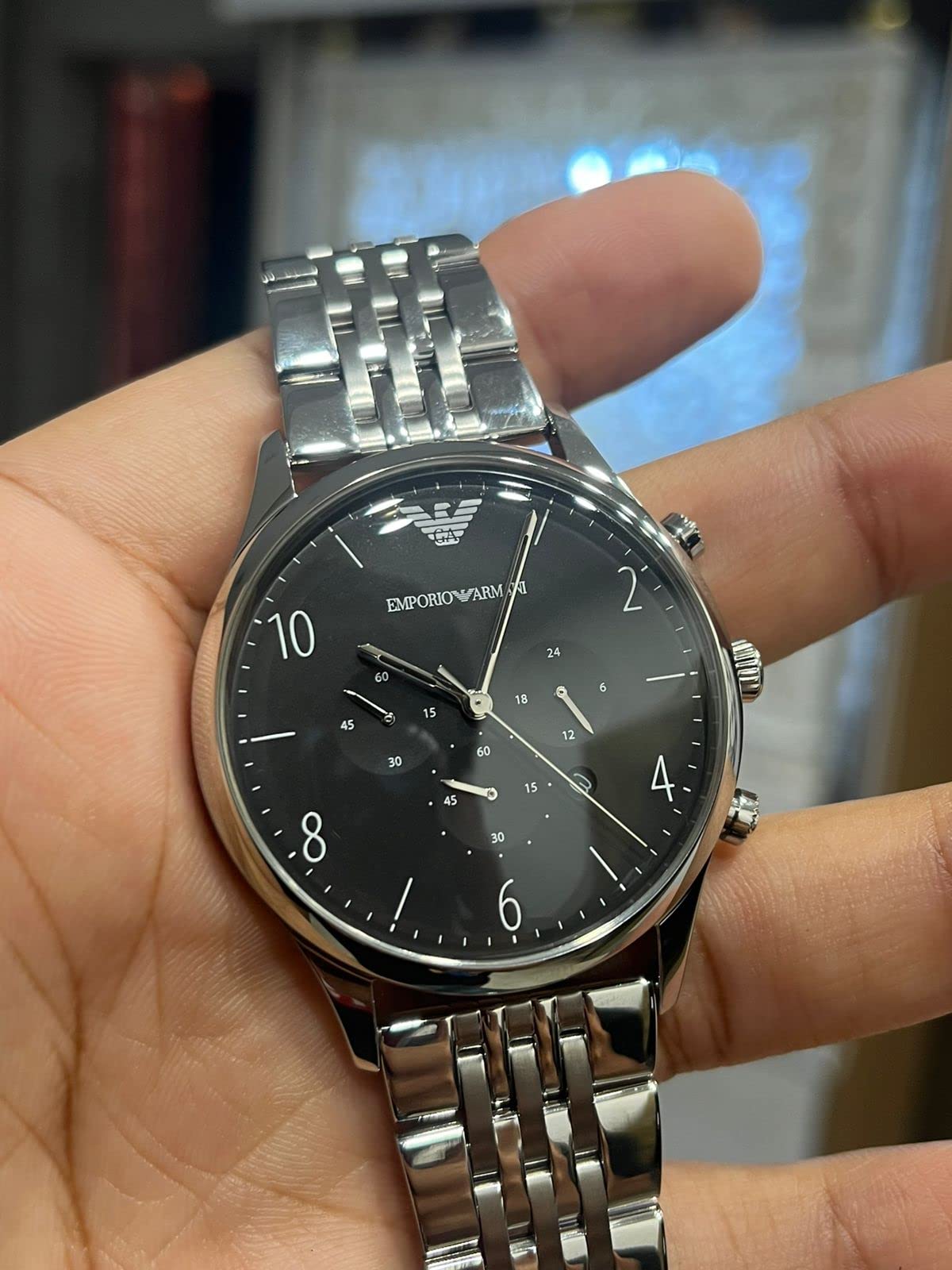 Emporio Armani Beta Analog Black Dial Men's Watch-AR1863 : Amazon.in ...