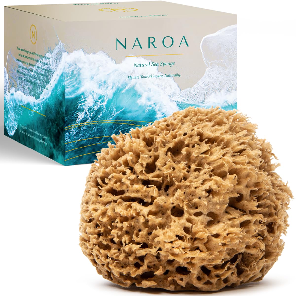 NAROA Natural Soft Loofah Sea Sponges for Bath & Shower | Scrunchie ...
