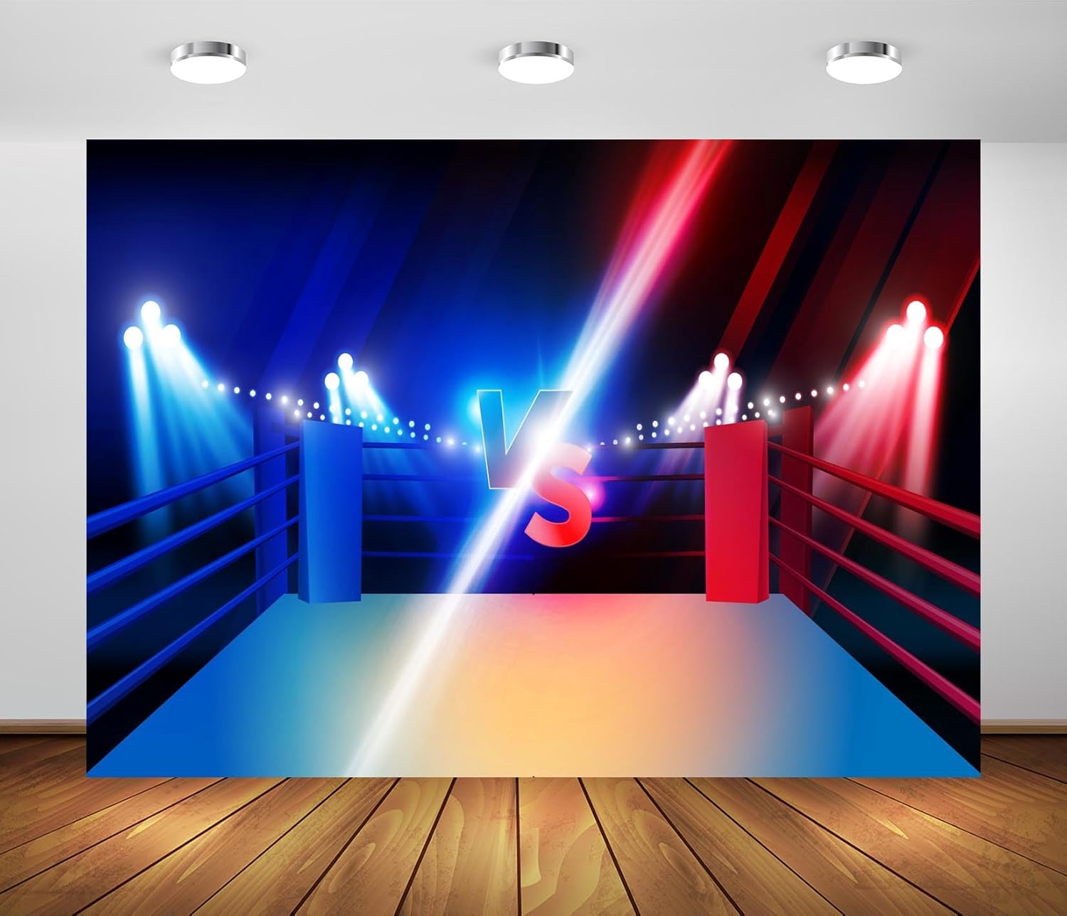 Amazon.com : CORFOTO 5x3ft Fabric Boxing Arena Backdrop Boxing Ring VS ...