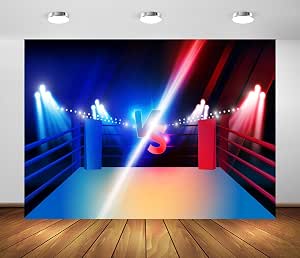 Amazon.com : CORFOTO 5x3ft Fabric Boxing Arena Backdrop Boxing Ring VS ...