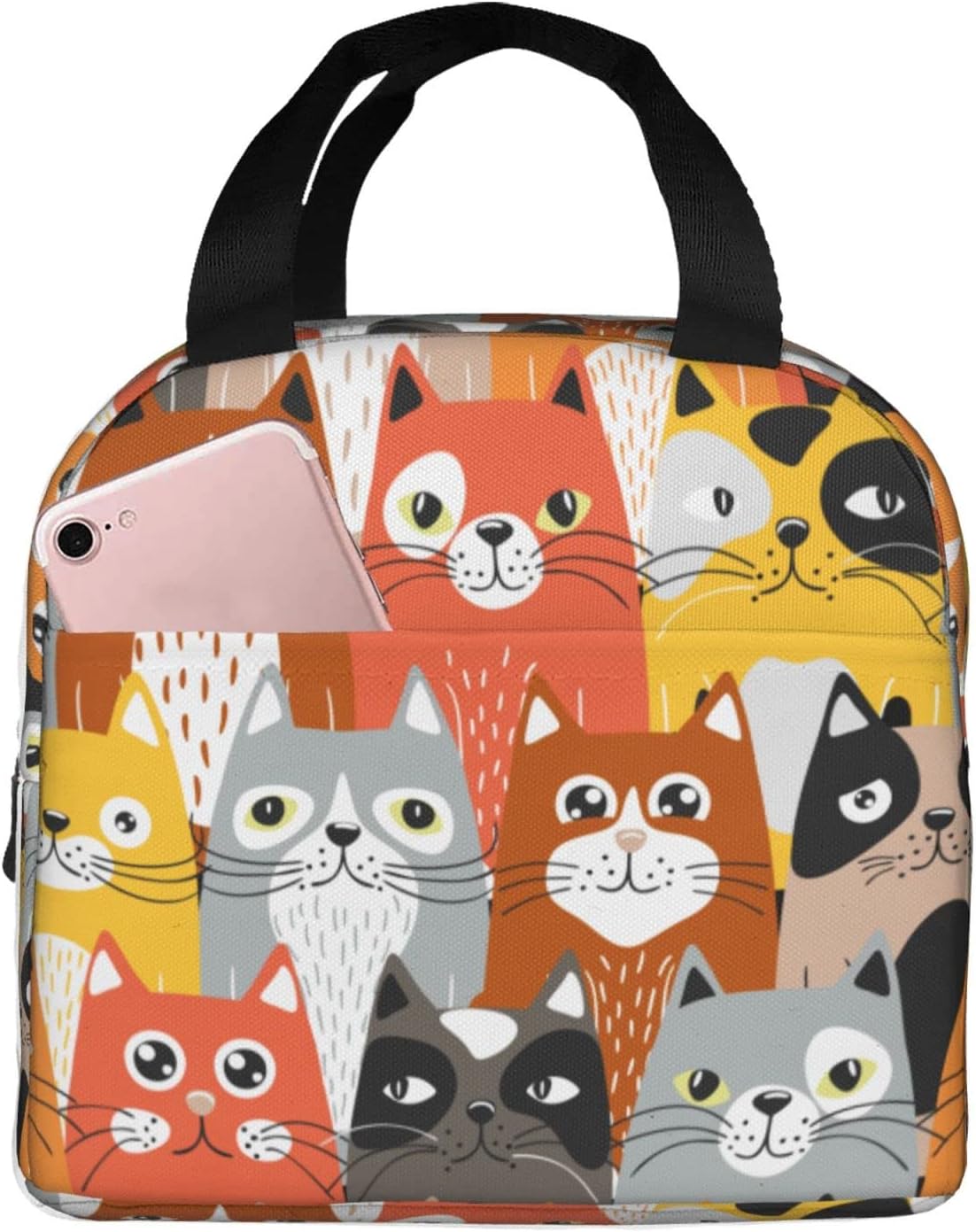 Amazon.com: Fiokroo Lunch Bag Insulated Cute Cartoon Cats Lunch Box ...