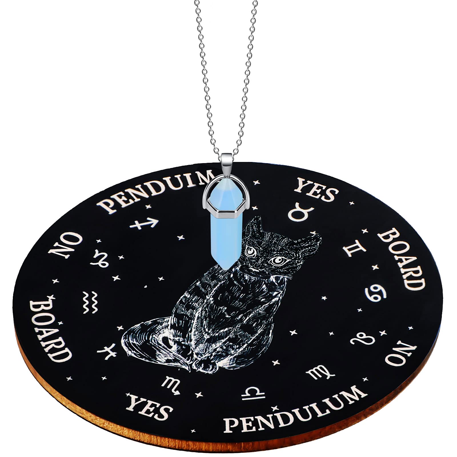 Black Cat Pendulum Board Wooden Divination Board Metaphysical Dowsing ...