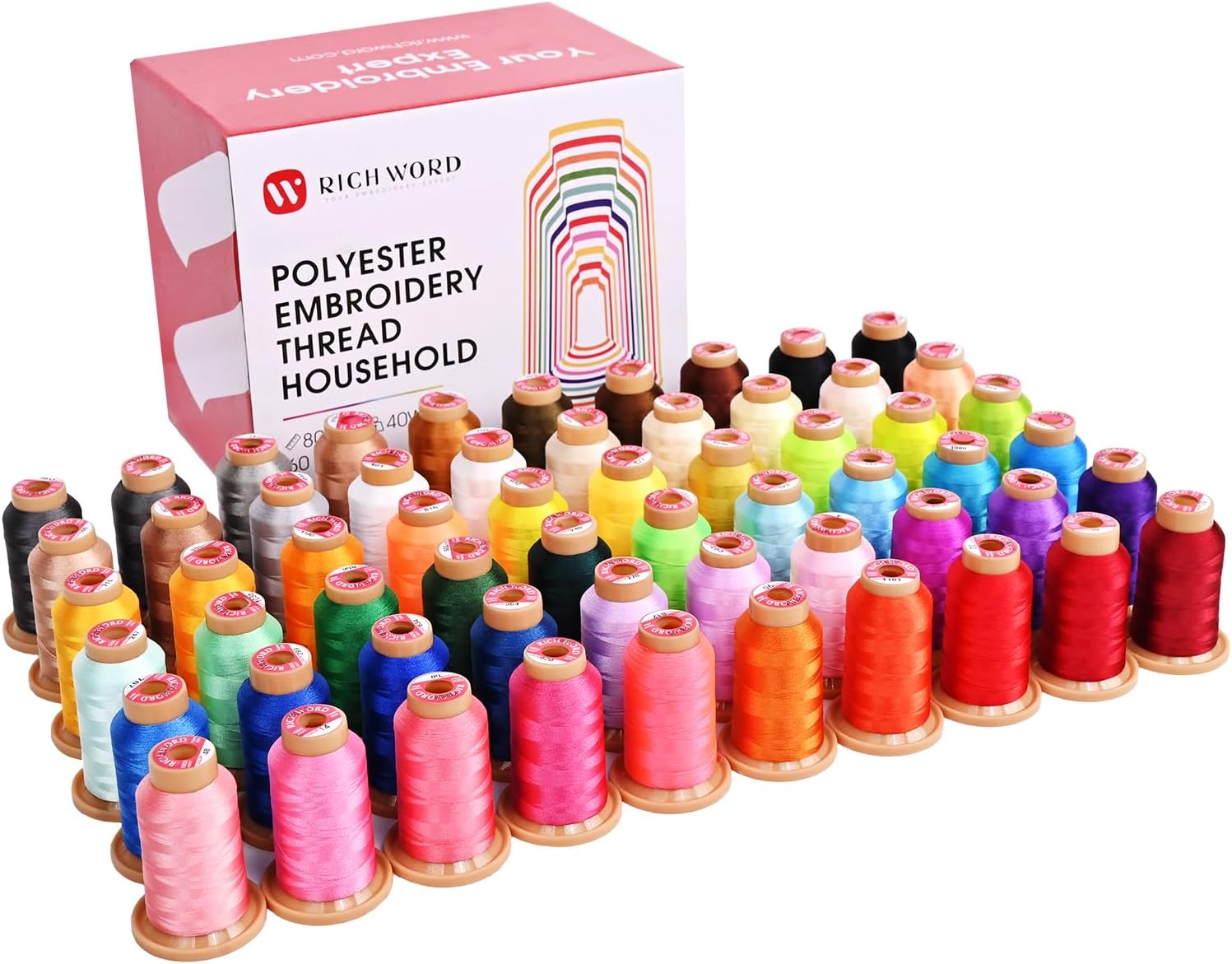 Amazon.com: Richword 800M 40 Colors Embroidery Machine Thread,40WT(108D ...